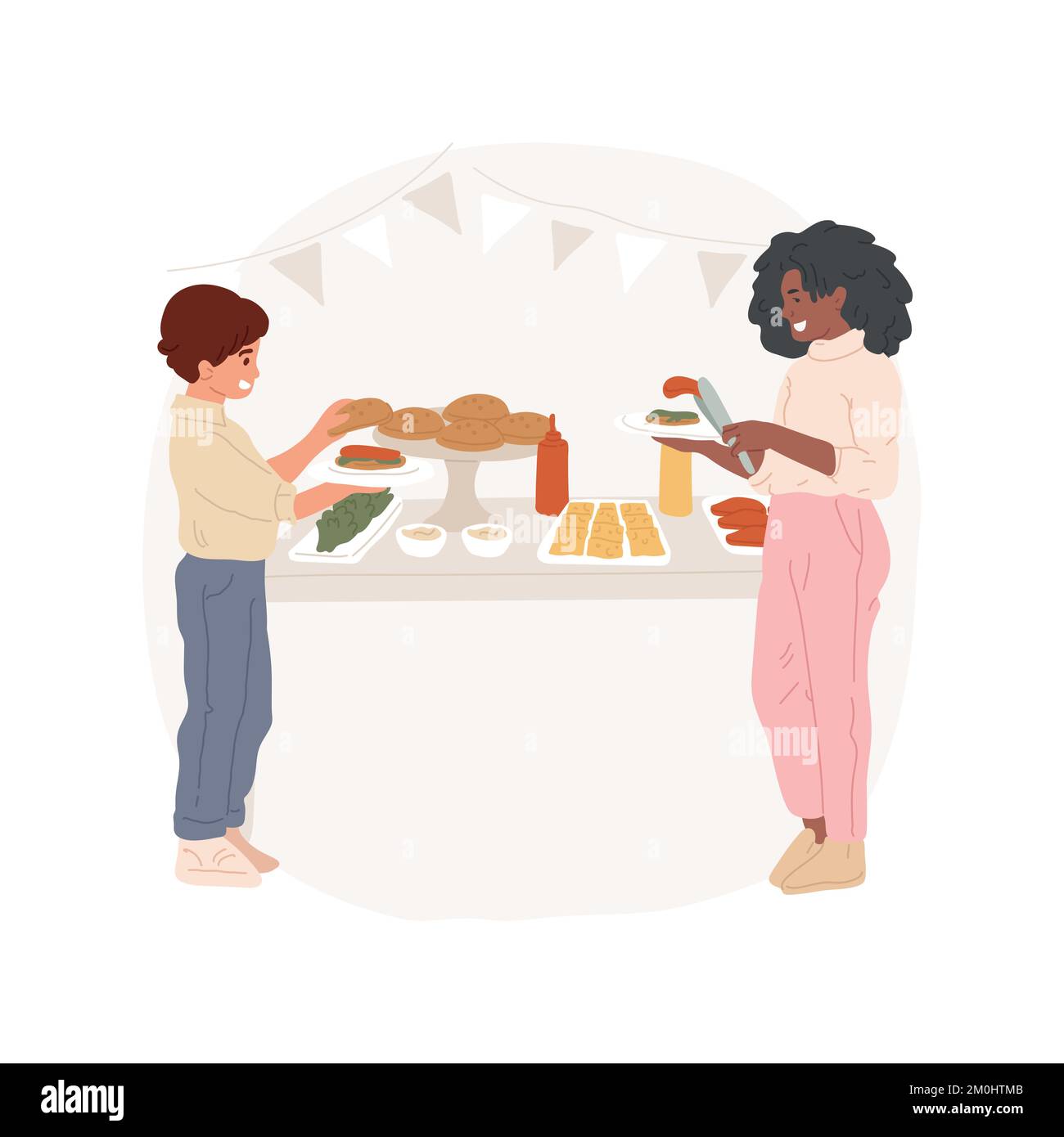 Burger station isolated cartoon vector illustration. Make your own ...