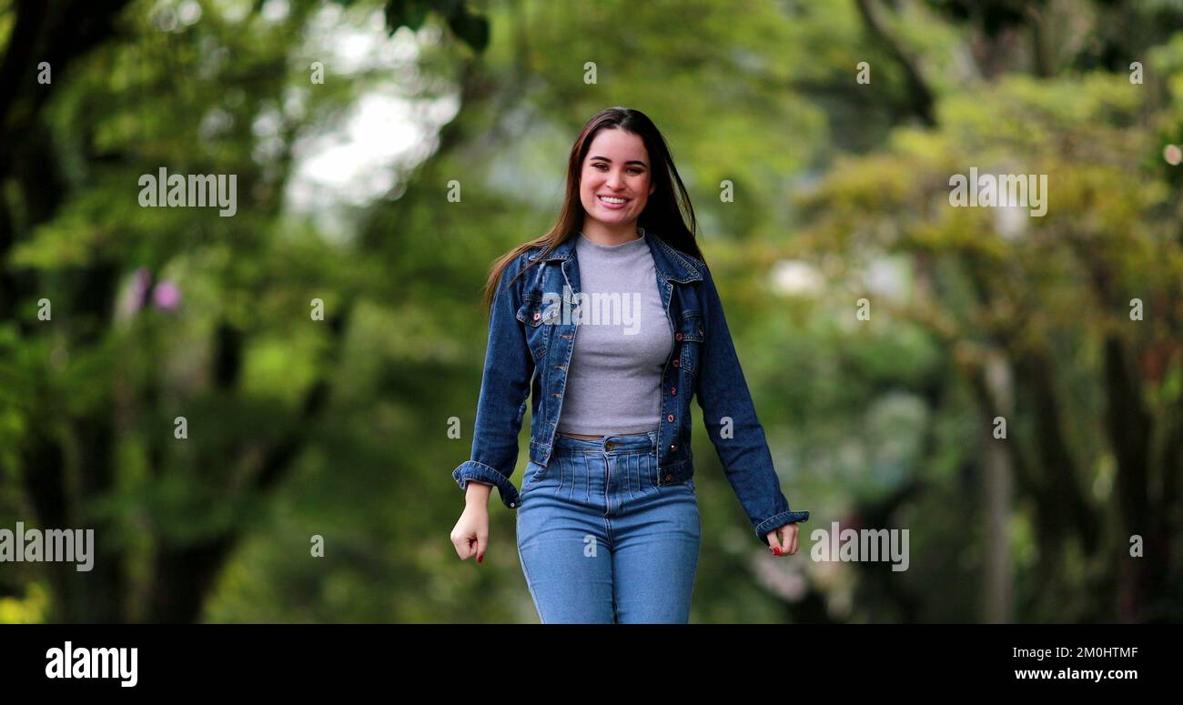Fun excited happy young woman dancing with joy outside in nature2 Stock ...