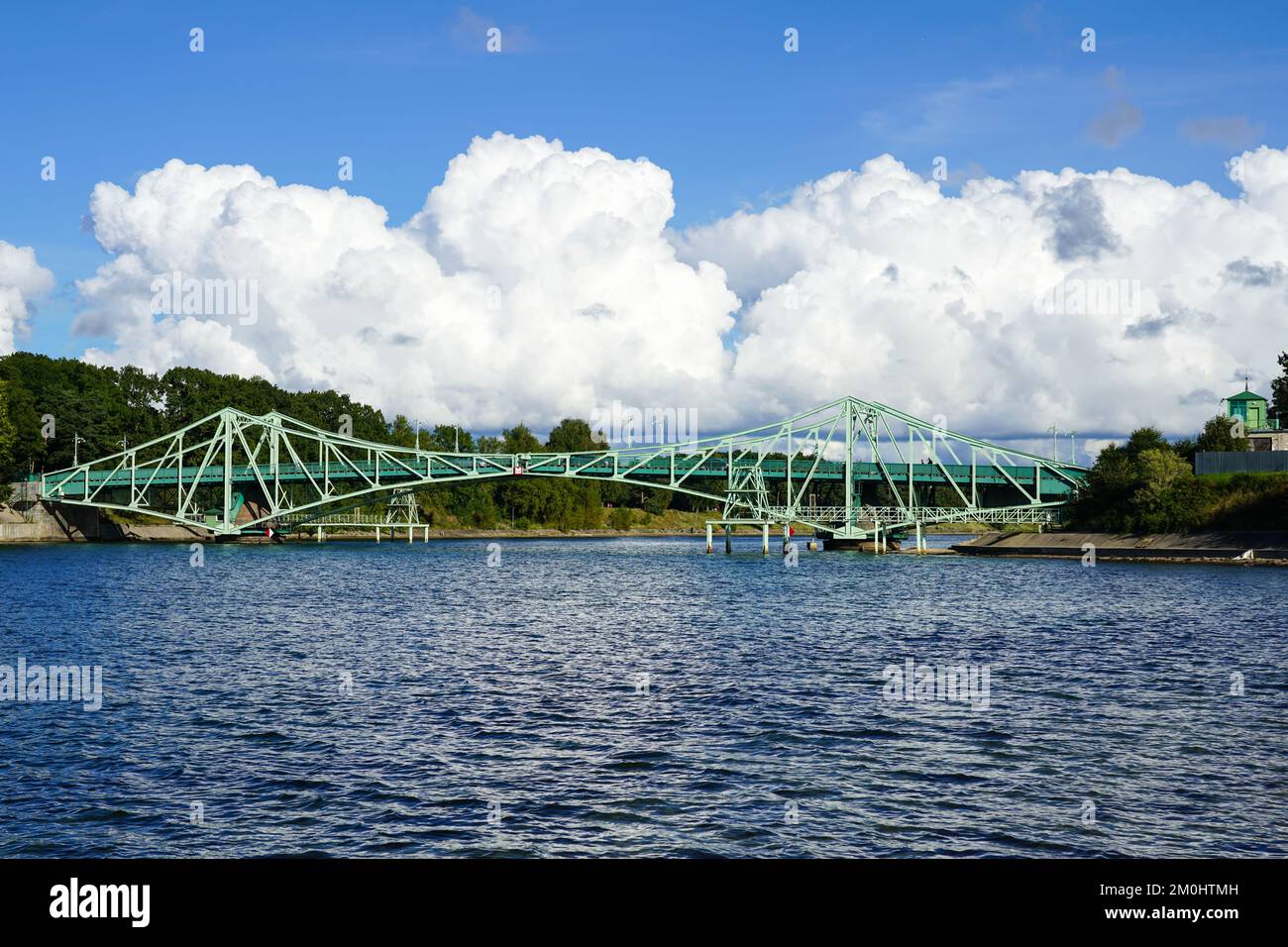 Oskara Kalpaka bridge, historical rotatable riveted steel construction ...