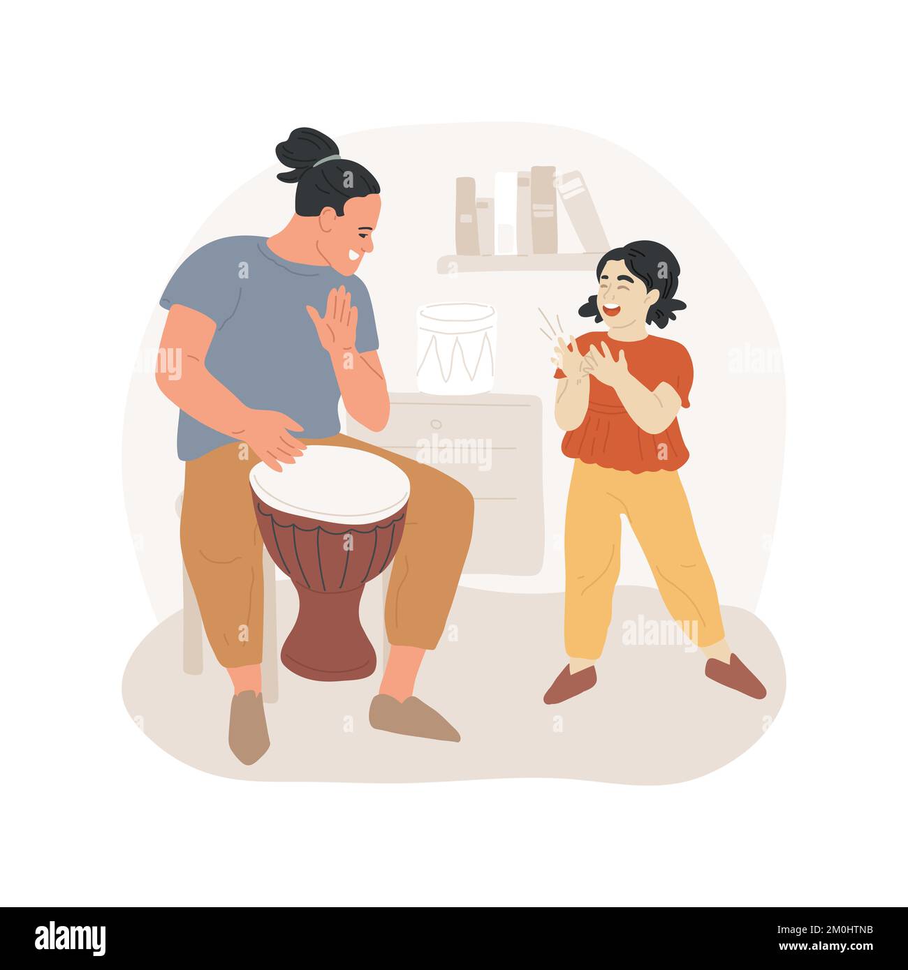 Flour fight isolated cartoon vector illustration. Family members ...
