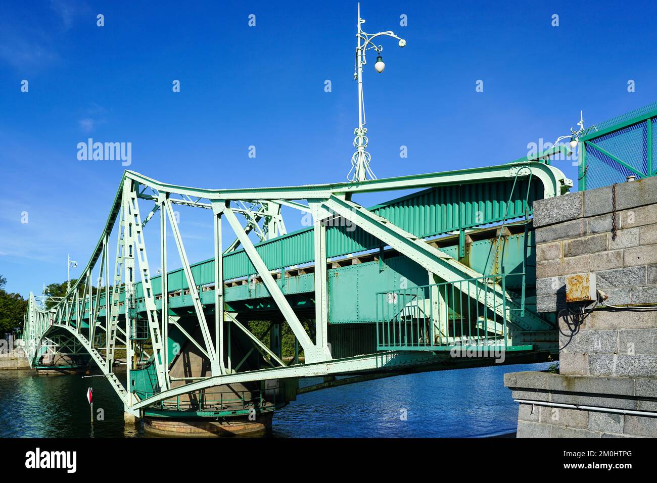 Oskara Kalpaka bridge, historical rotatable riveted steel construction ...