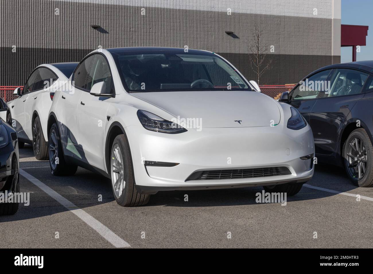 Indianapolis - Circa December 2022: Tesla EV electric vehicles on ...