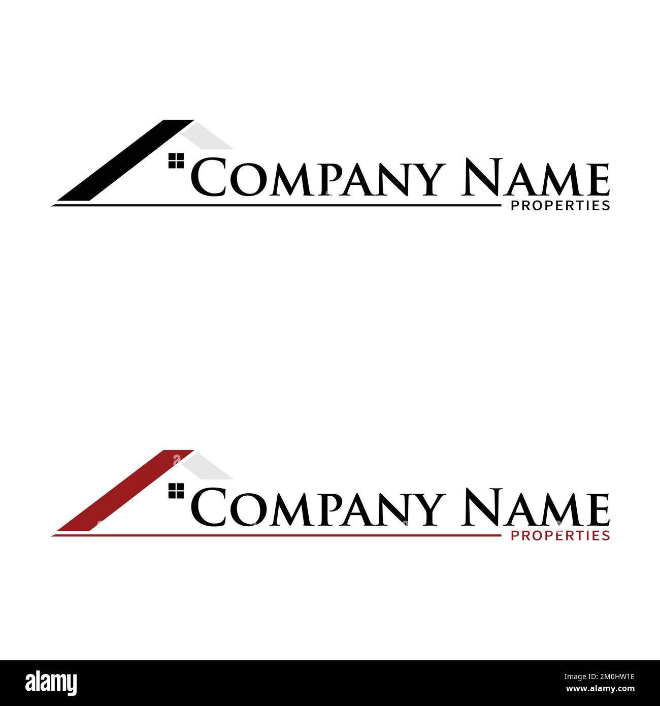 Red and grey modern Real estate icons template , abstract logo for ...