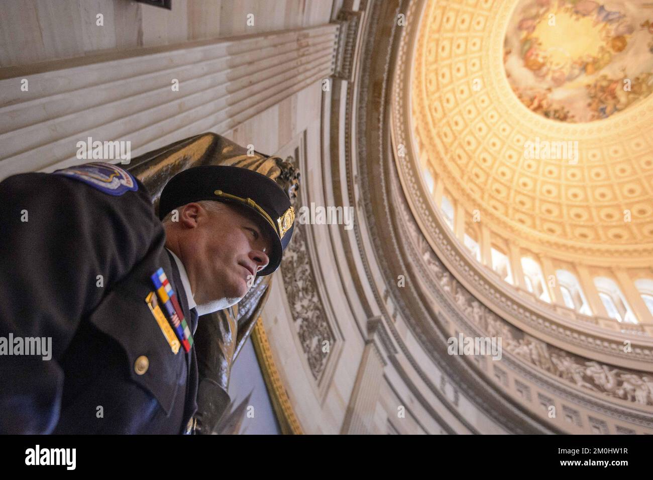 Capitan of the U.S. Capitol Police Sean Patton looks on during a ...