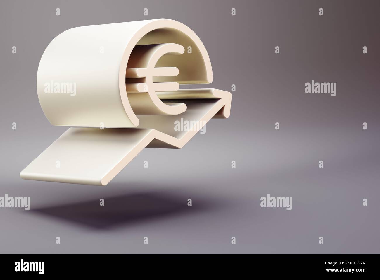 Beautiful illustration Blue EURO Price arrow UP symbol icons on a ...