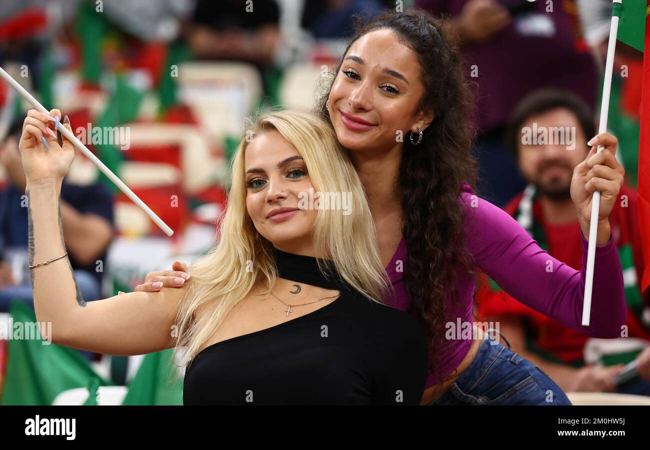 Doha, Qatar, 6th December 2022. Portugal fans during the FIFA World Cup ...