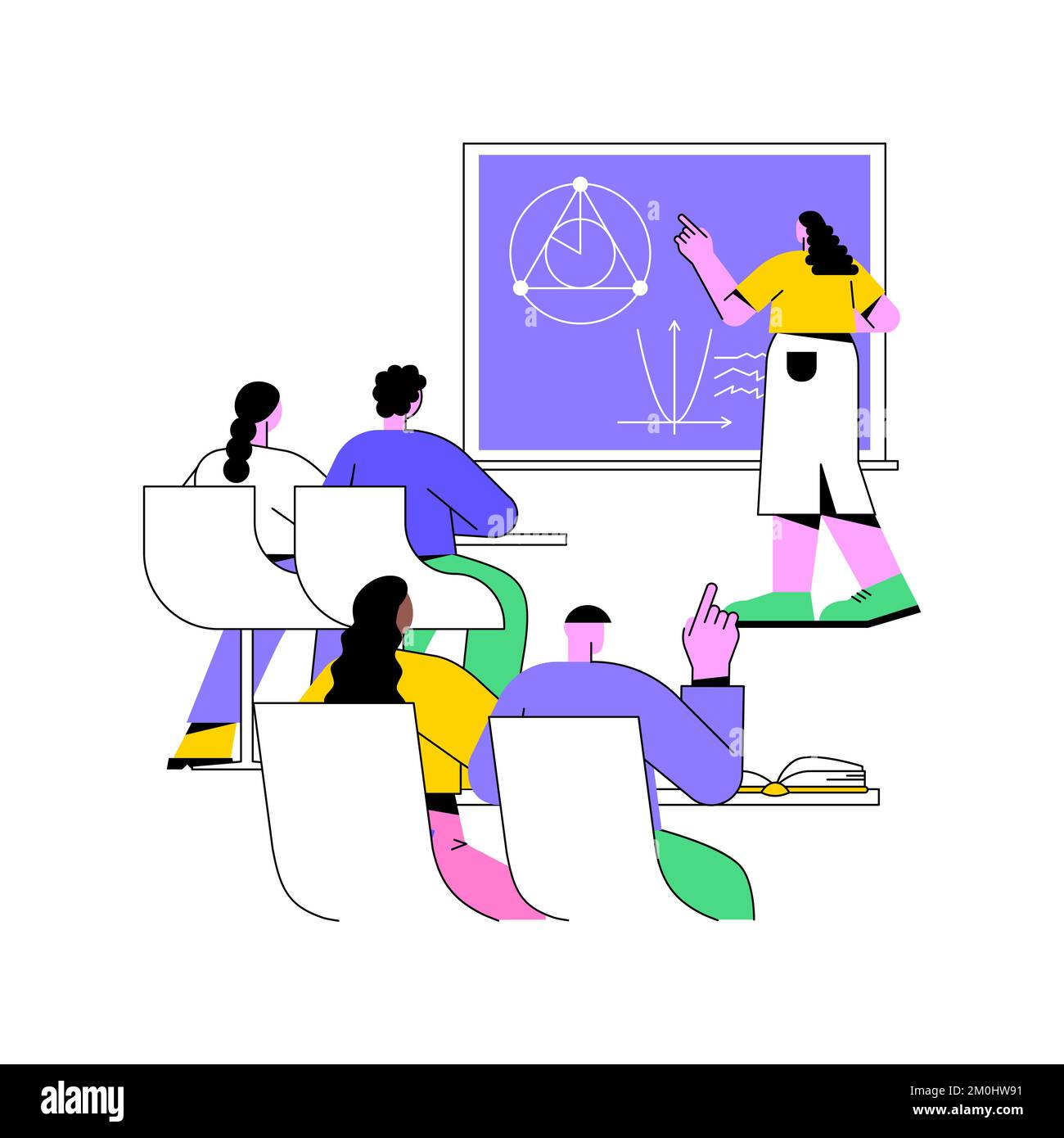 University lecture isolated cartoon vector illustrations. Teacher gives a lecture, a group of ...