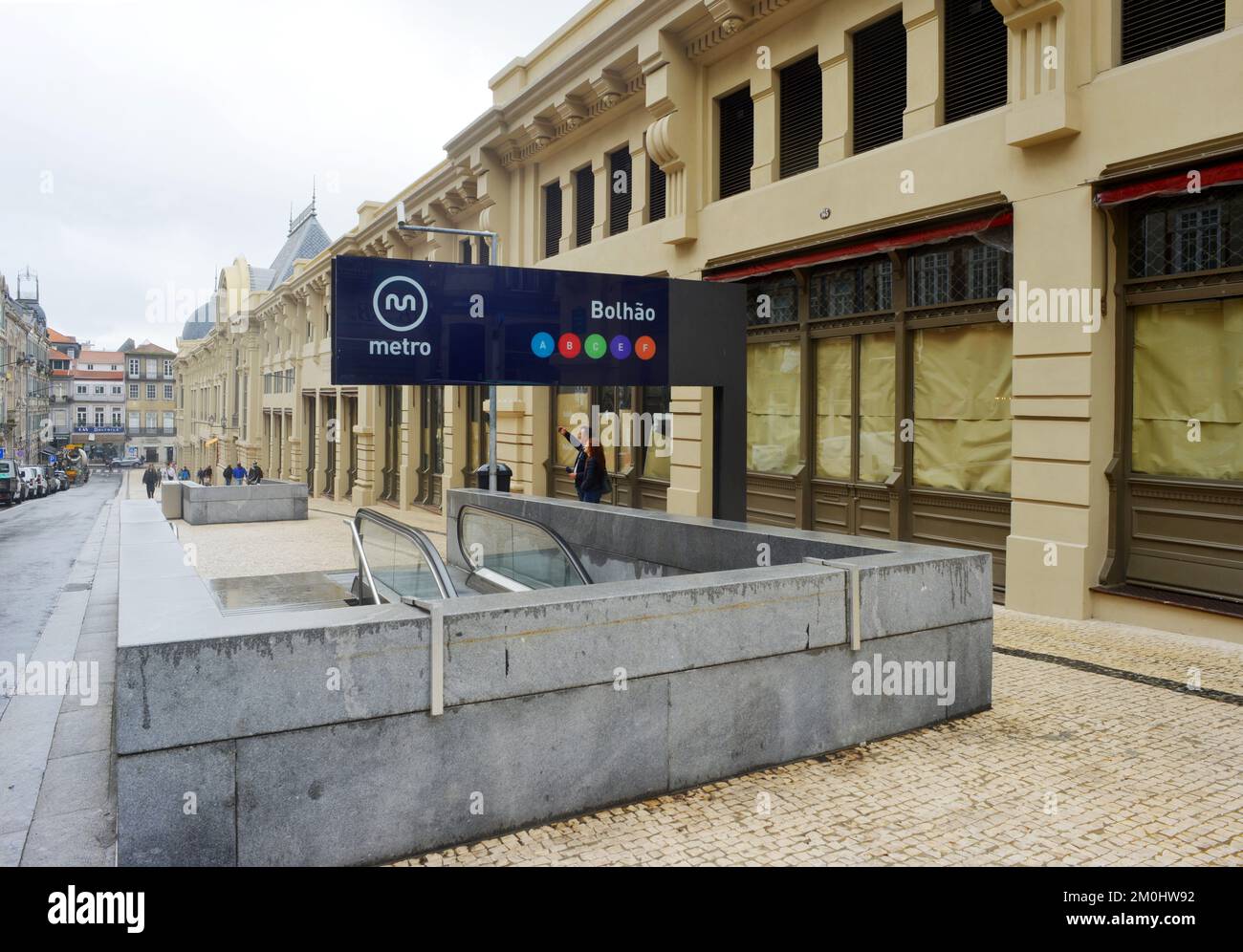 Porto, Metro station entry Bolhao, public transport system Stock Photo ...