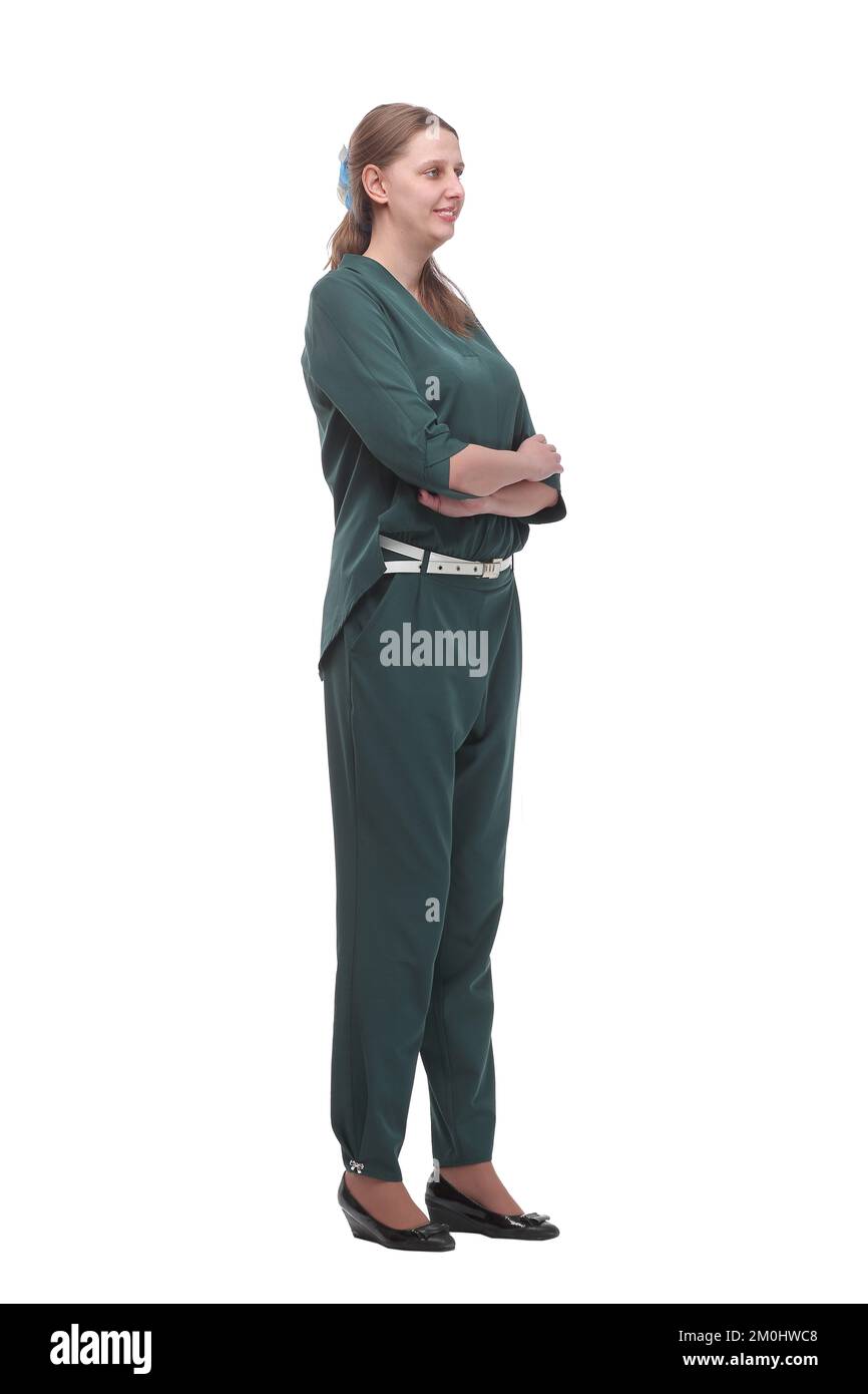 Side view of confident woman with arms crossed Stock Photo - Alamy