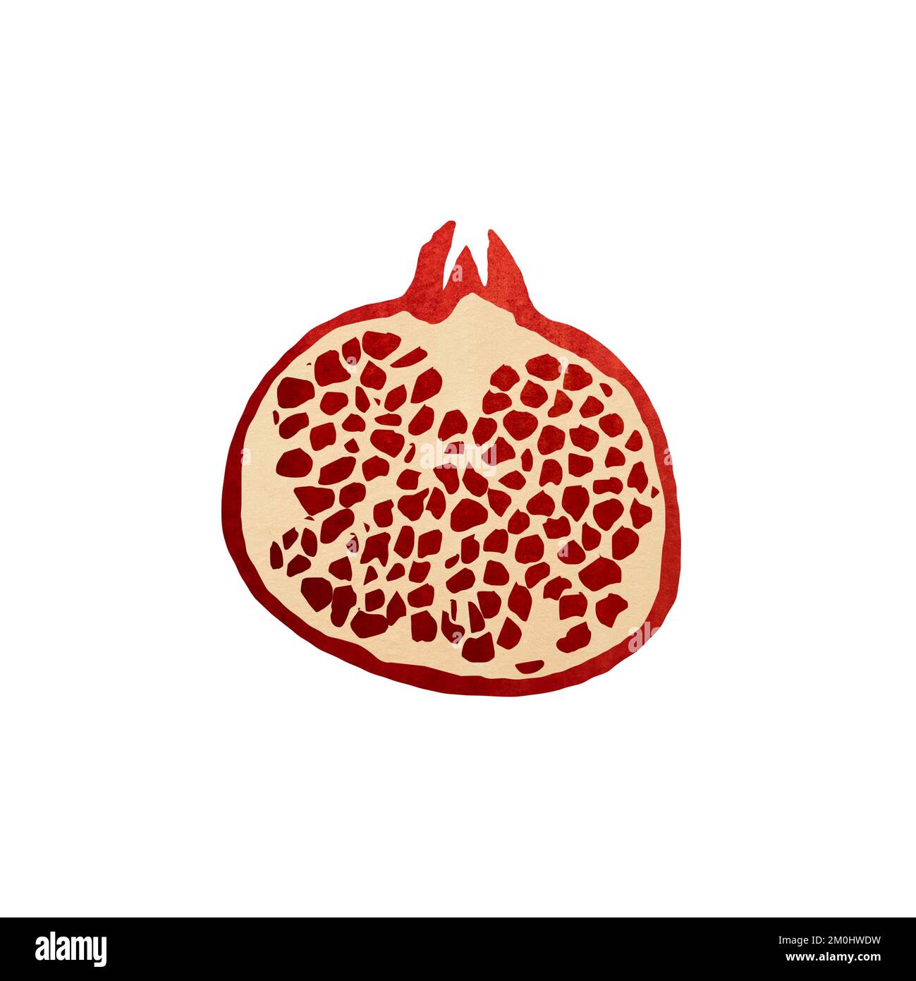 Pomegranate red half object a watercolor sketch Stock Photo - Alamy