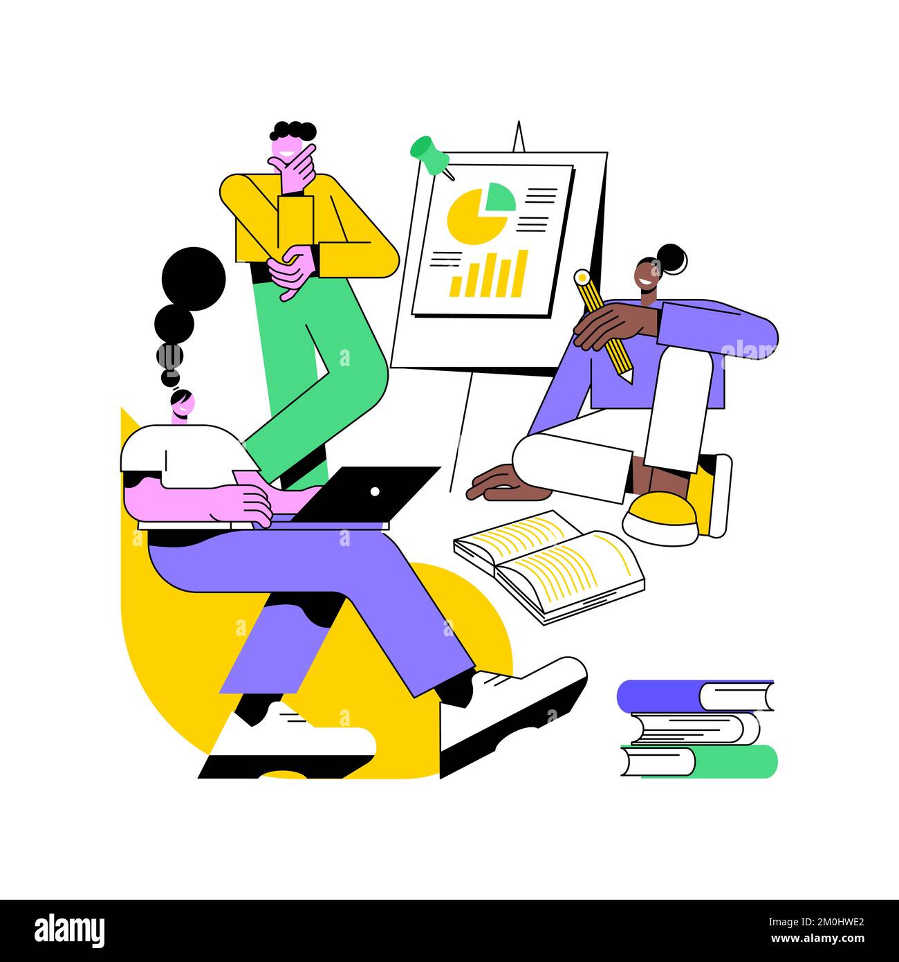 Student teamwork isolated cartoon vector illustrations. Group of ...