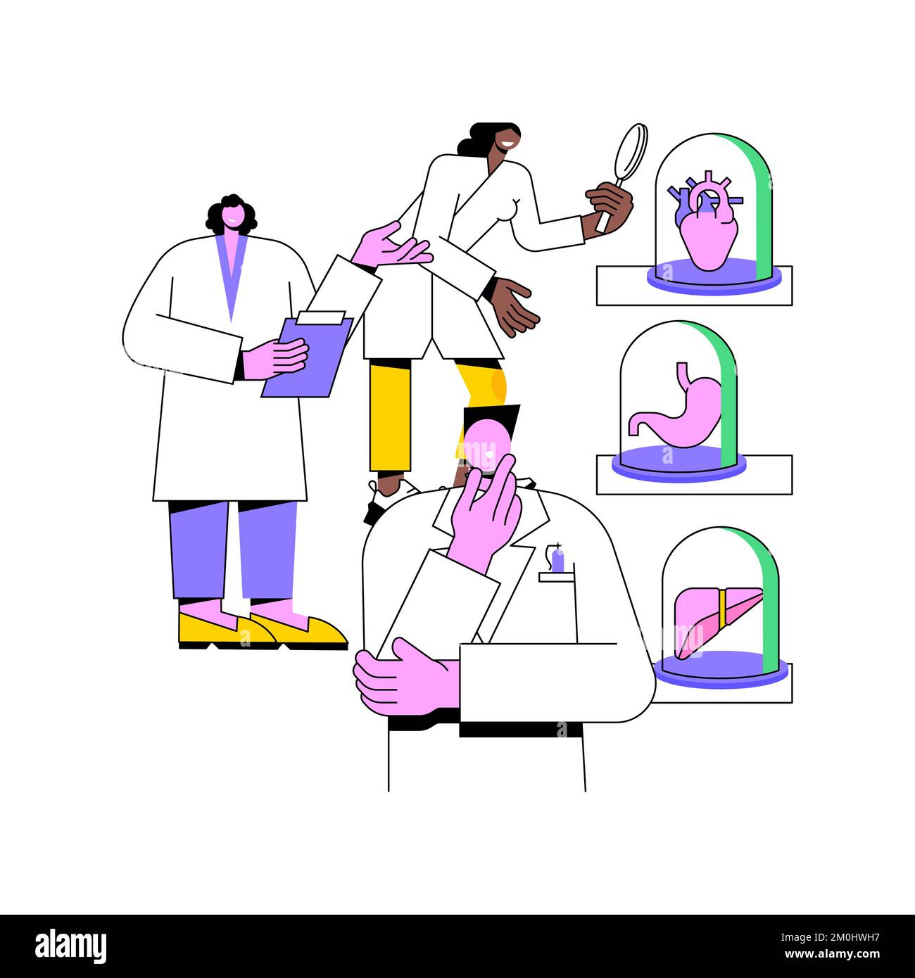 Seminar isolated cartoon vector illustrations. Group of smiling medical ...