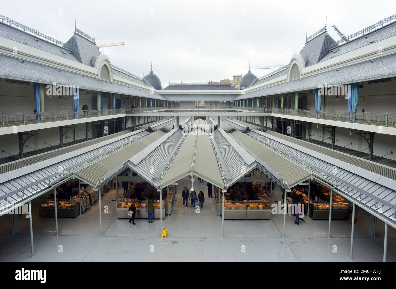 Porto, Portugal, Bolhao market architecture view from the first floor ...