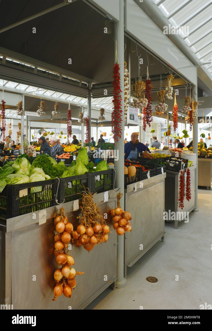 Porto, Portugal 10-20-2022 inside the new renovated Bolhao market Stock ...