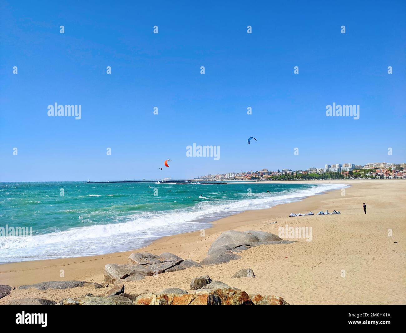 City beach, kite surfing, sunshine ocean sand coast, Leca da Palmeira ...