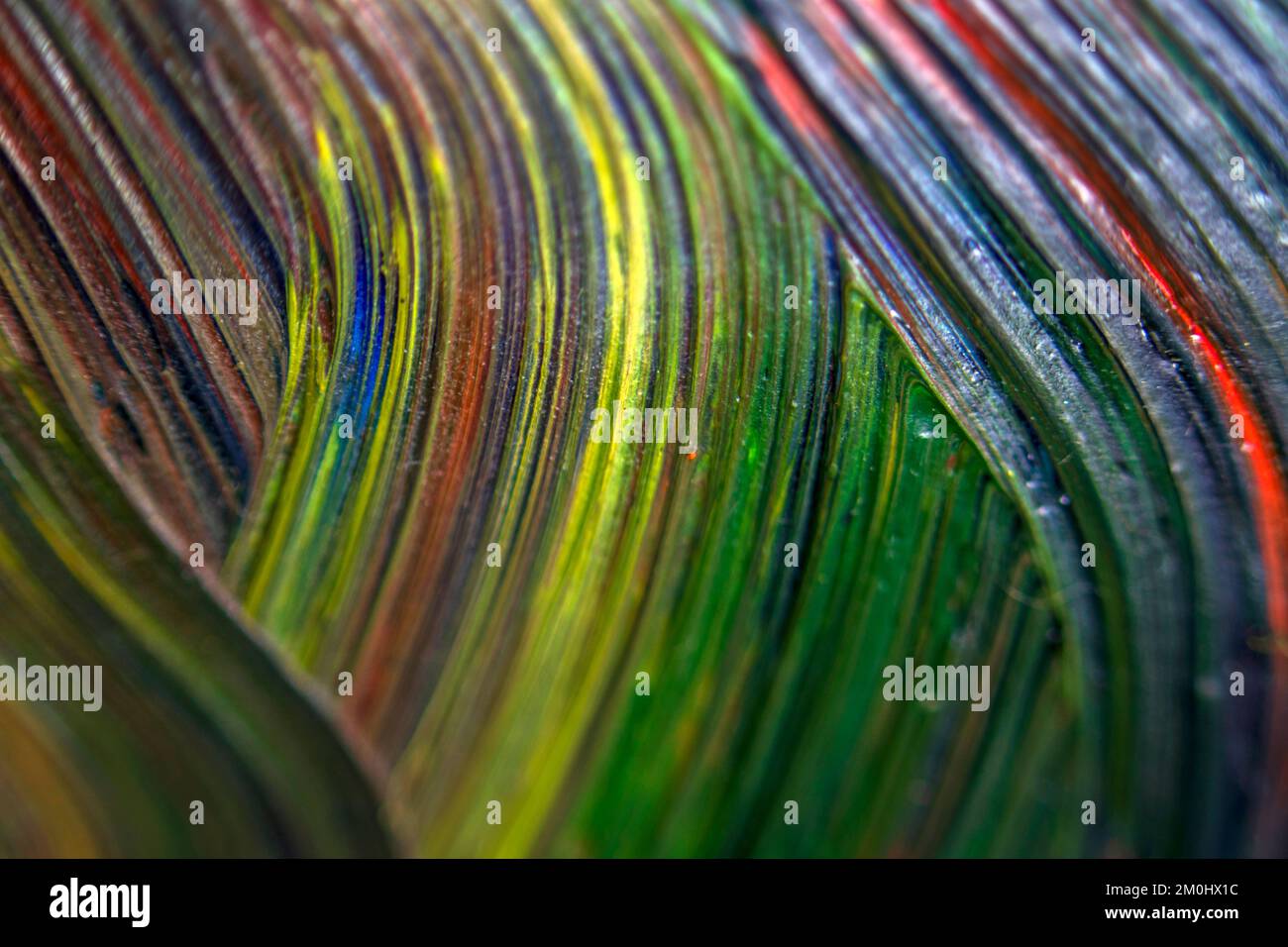 Selective focus of paint strokes. Abstract colorful background. Close ...