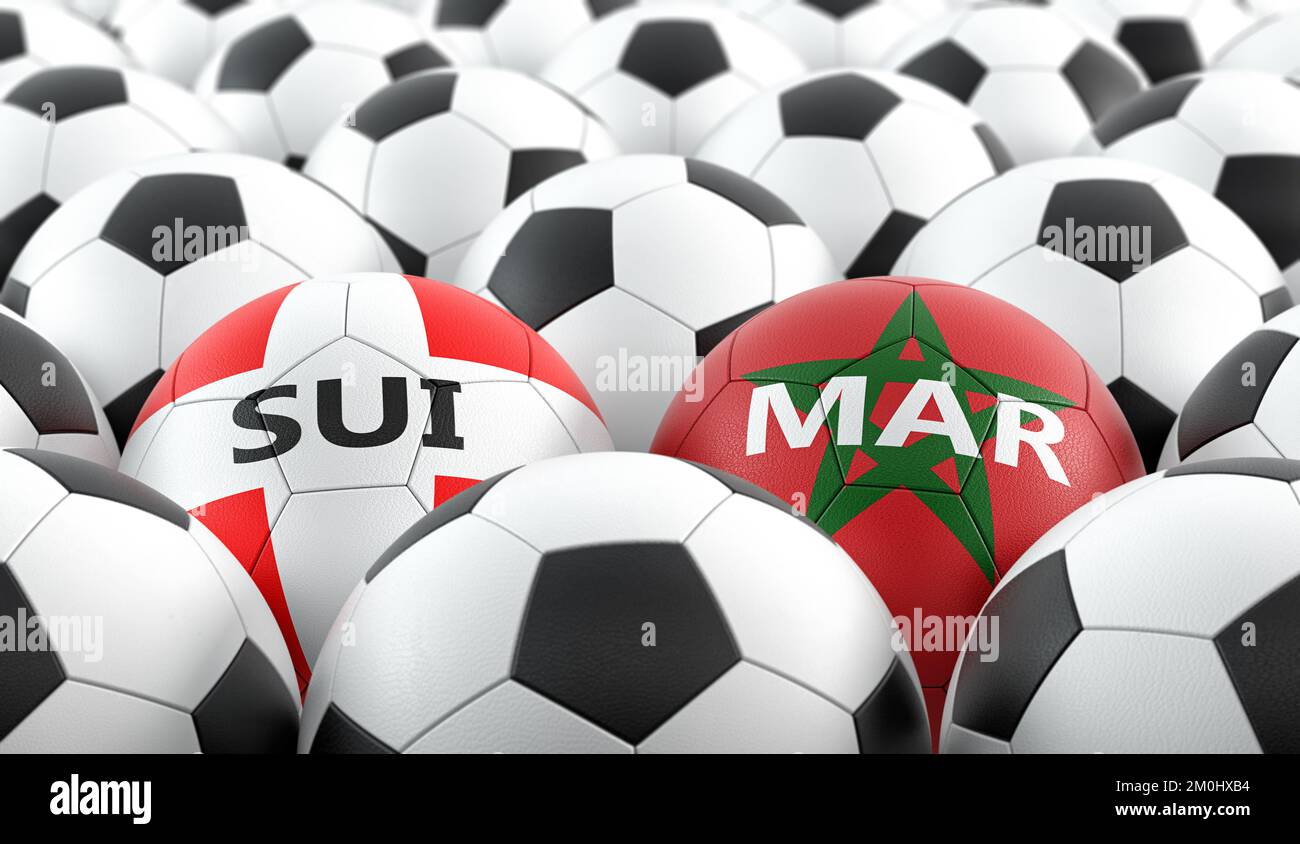 Switzerland vs. Morocco Soccer Match - Soccer balls in Switzerland and ...