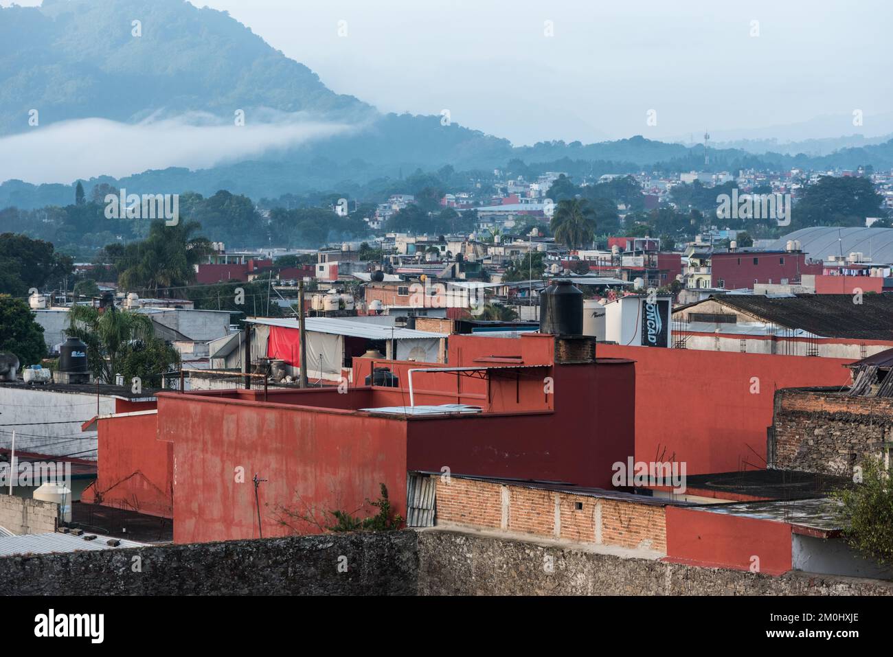 Early roof top views of Huatusco, Mexico Stock Photo - Alamy