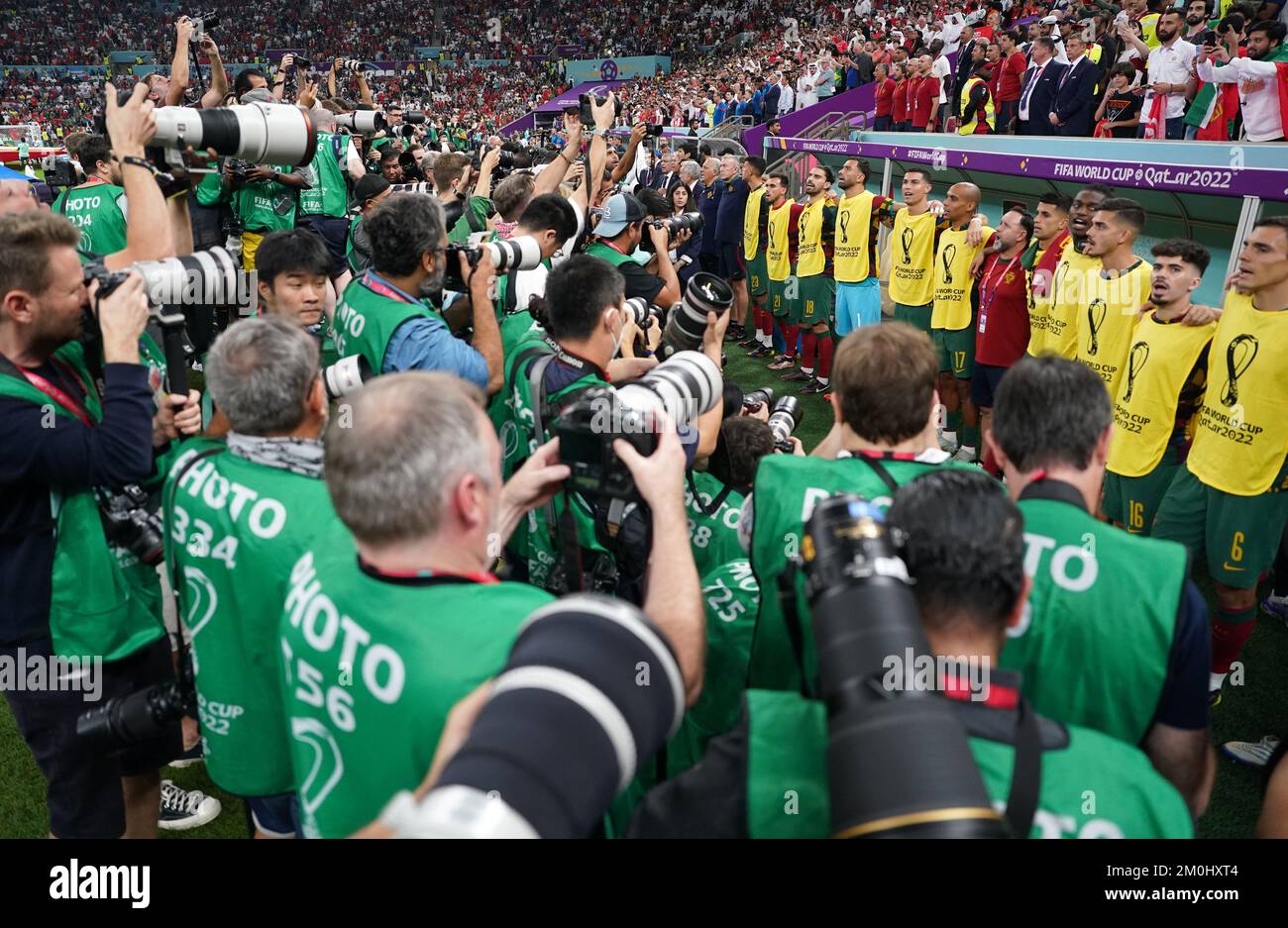Portugal's Cristiano Ronaldo on the subs bench as the national anthems ...