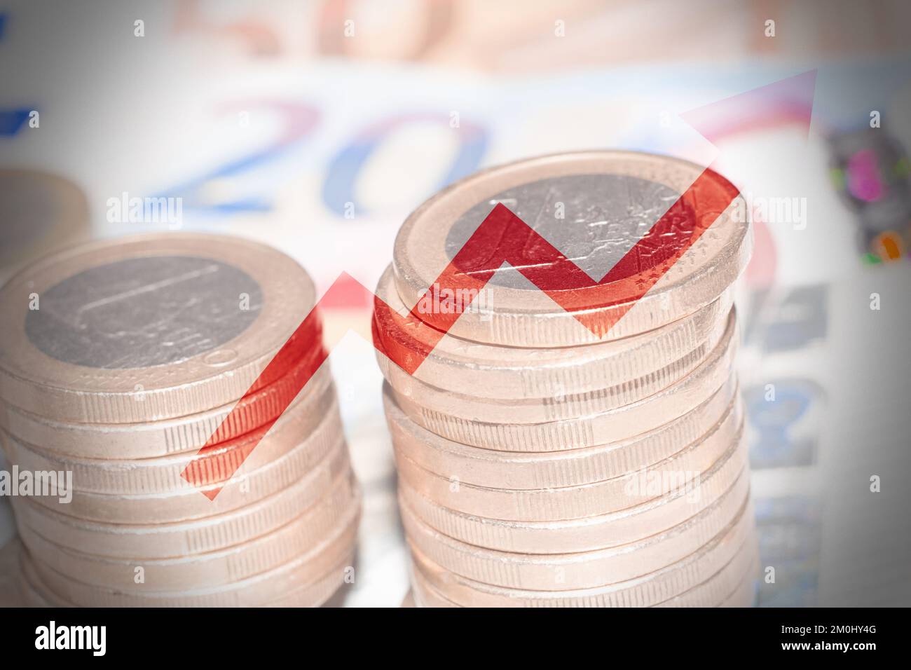 Money with an arrow going up . Symbol of increasing or grow Stock Photo ...