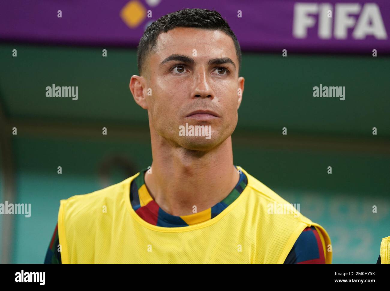 Portugal's Cristiano Ronaldo on the subs bench during the FIFA World ...
