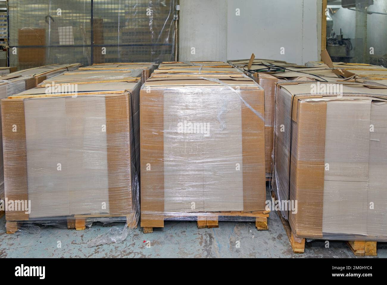 Printing Paper at Pallets in Warehouse Storage Room Stock Photo - Alamy