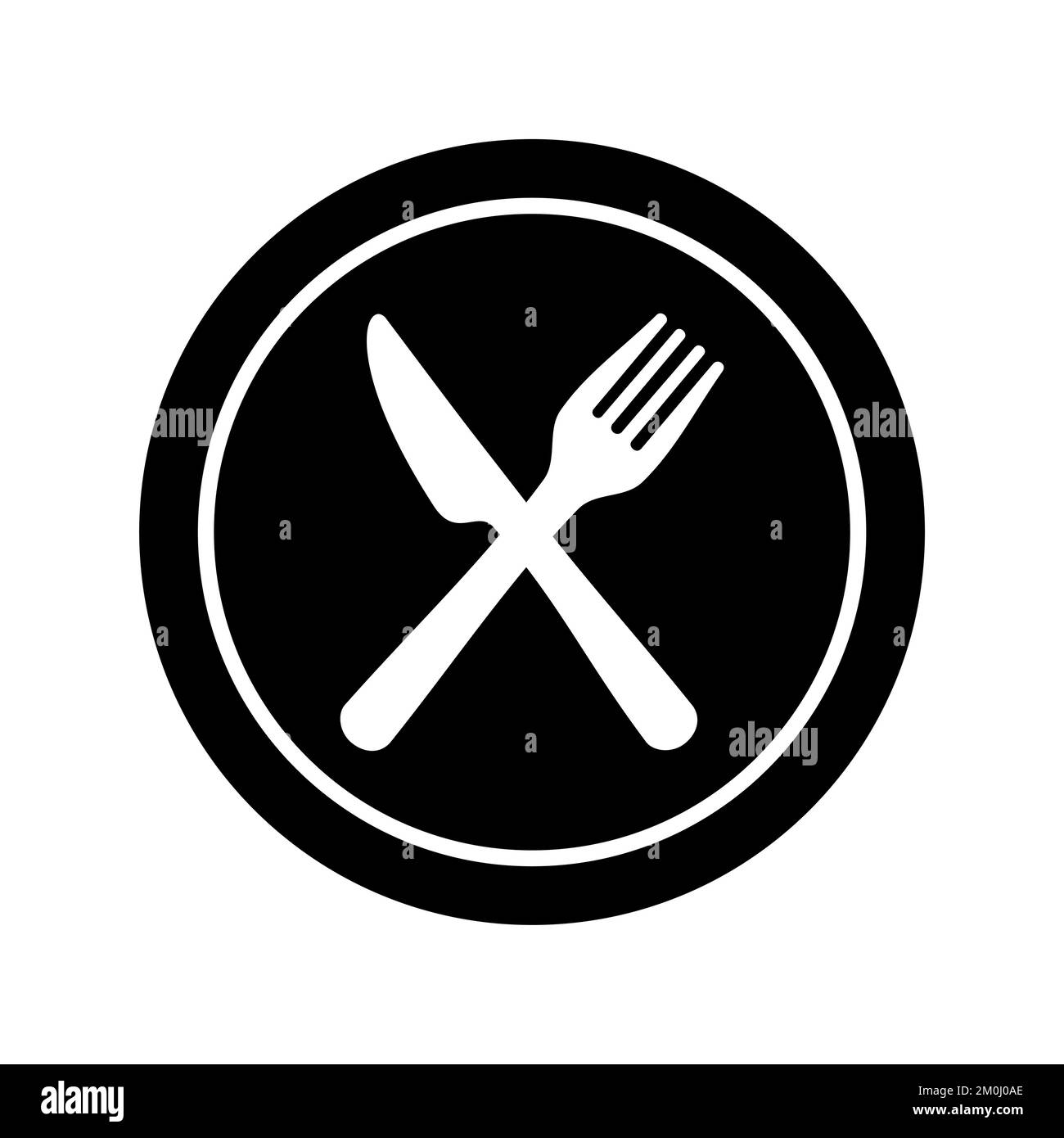 PICTOGRAM OF PLATE WITH CROSSED CUTLERY, FORK AND KNIFE Stock Vector ...