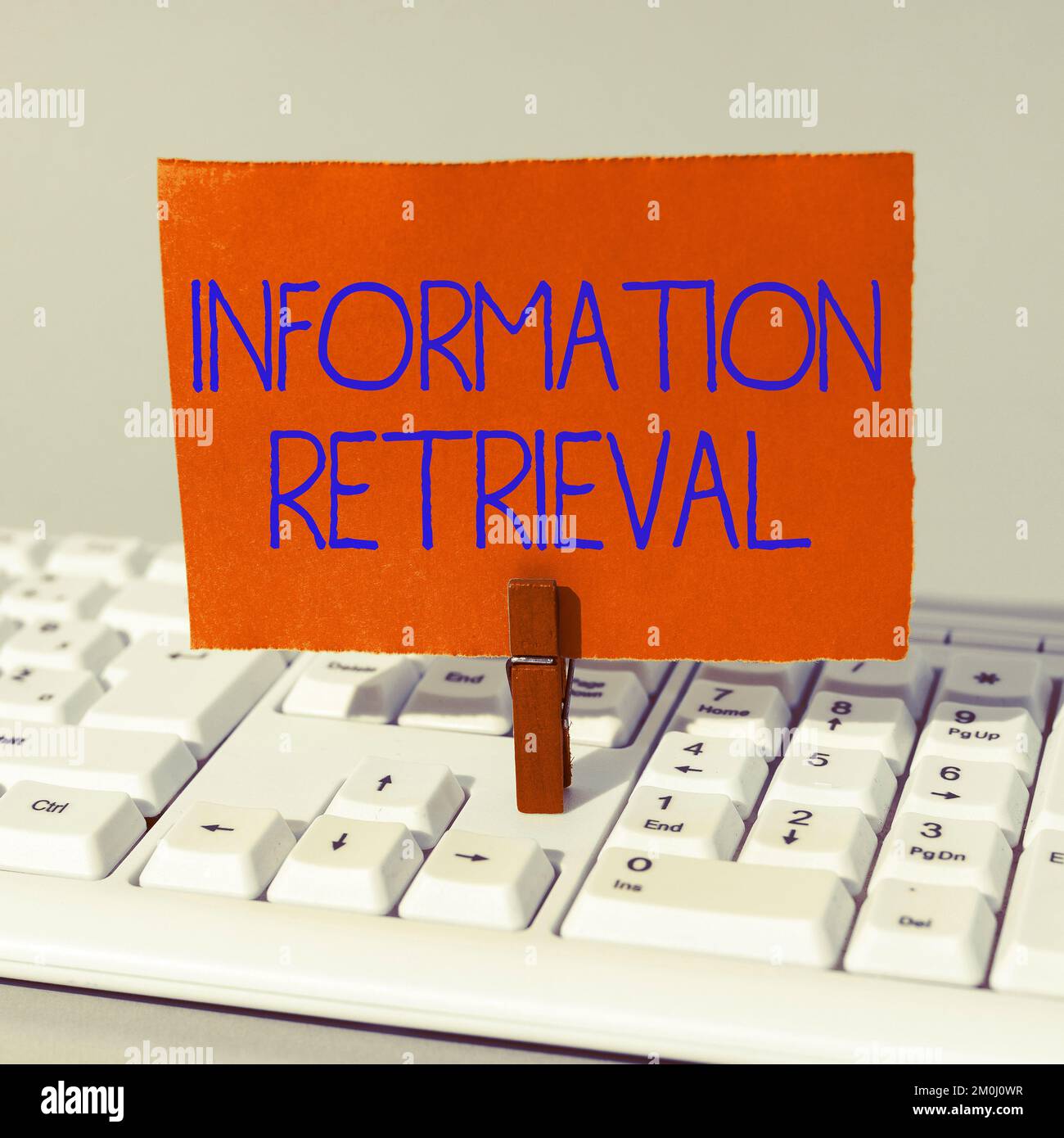 Sign displaying Information Retrieval. Word for A place where data are stored and can be found ...