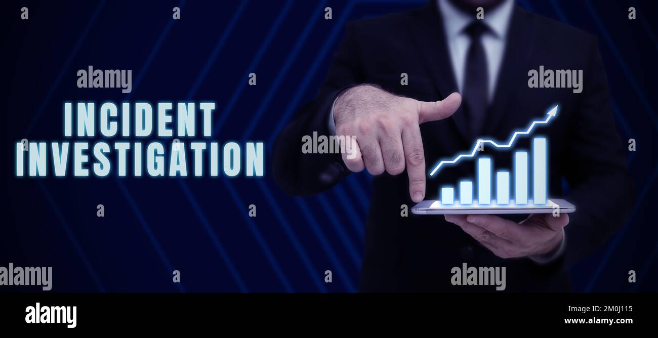 Handwriting text Incident Investigation. Business approach responsible for the integrity of the ...