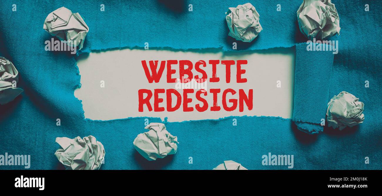 Writing displaying text Website Redesign. Concept meaning modernize ...