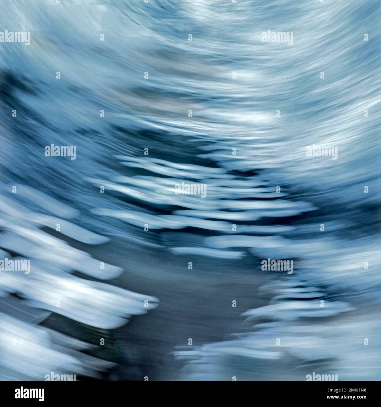 Abstract Impressionism of muted colour infrared photography of woodland ...