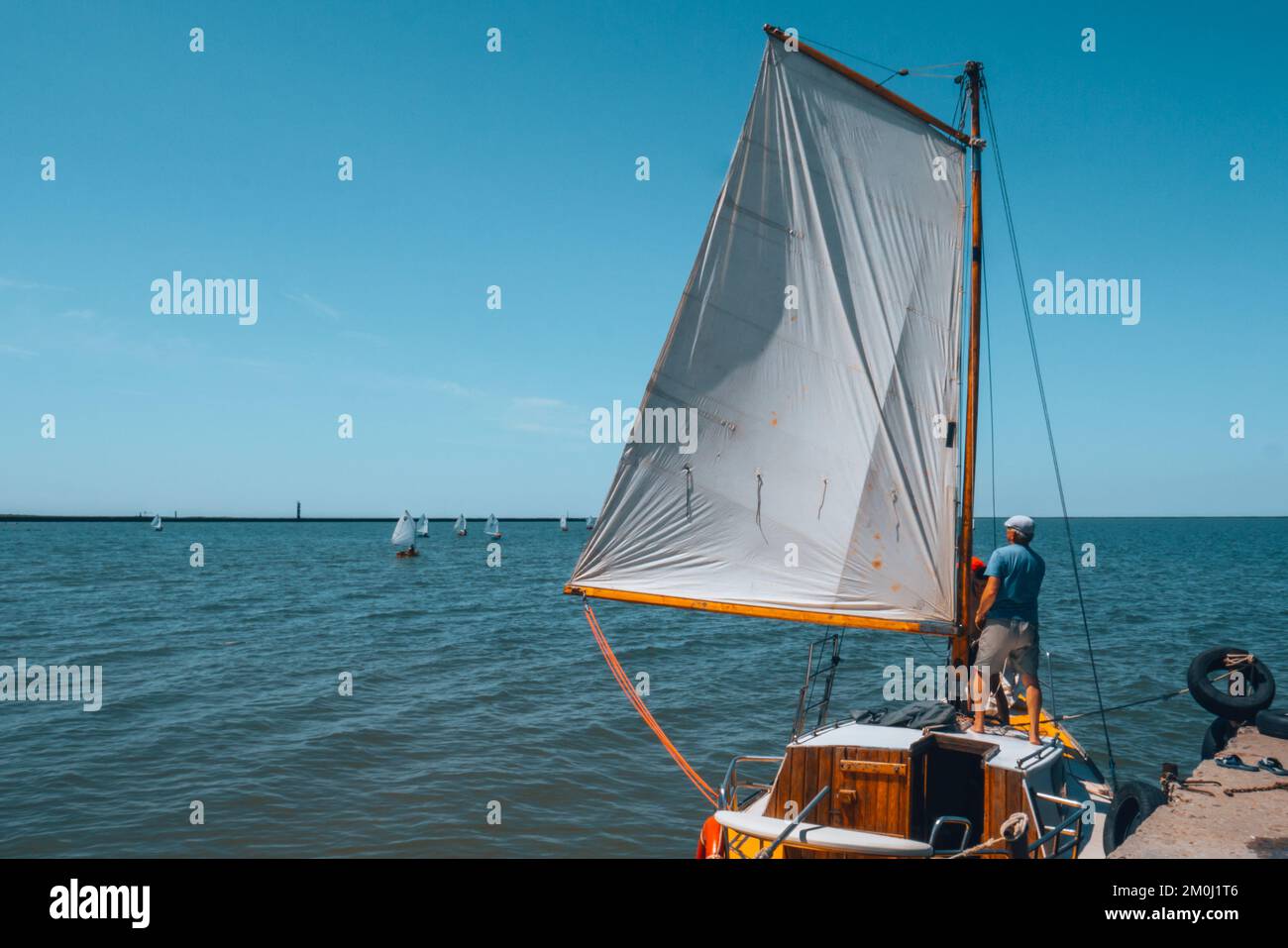 Sailing training, preparation for the regatta Stock Photo - Alamy