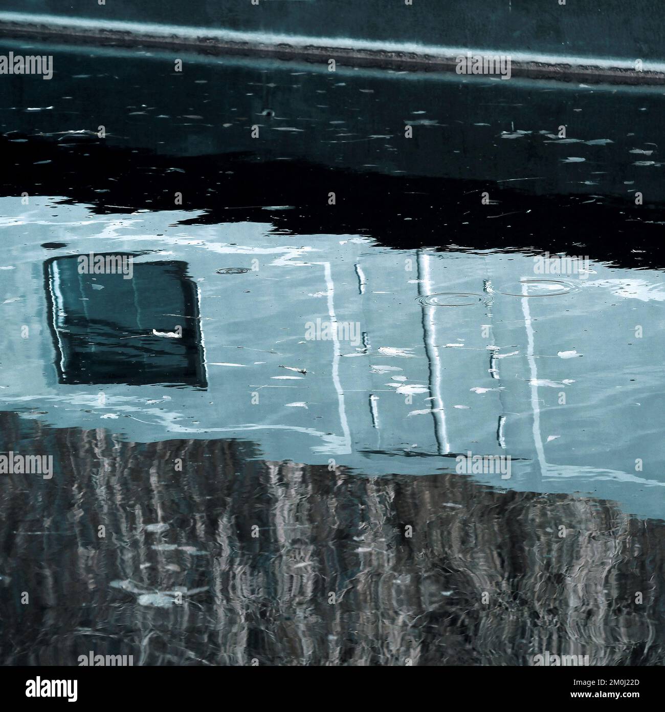 Abstract photograph, showing reflected pattern, line, shape, with a ...