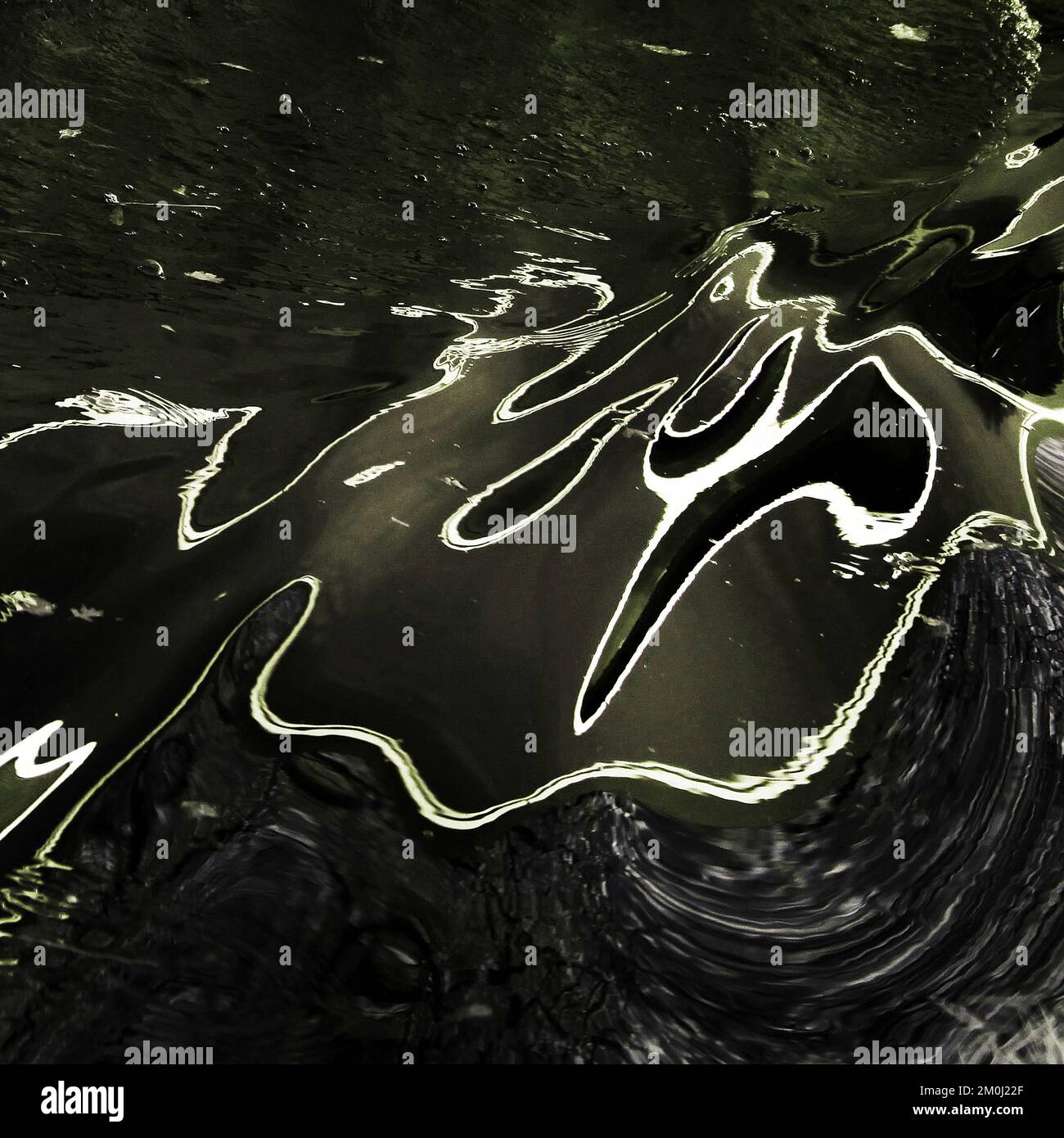 Abstract photograph, showing reflected pattern, line, shape, with a ...