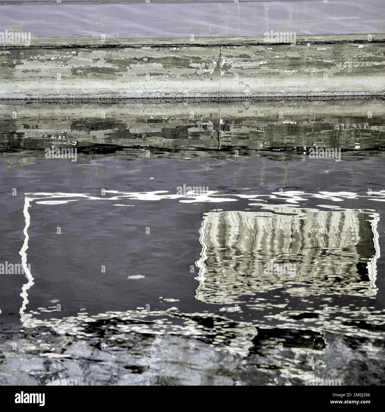 Abstract photograph, showing reflected pattern, line, shape, with a ...