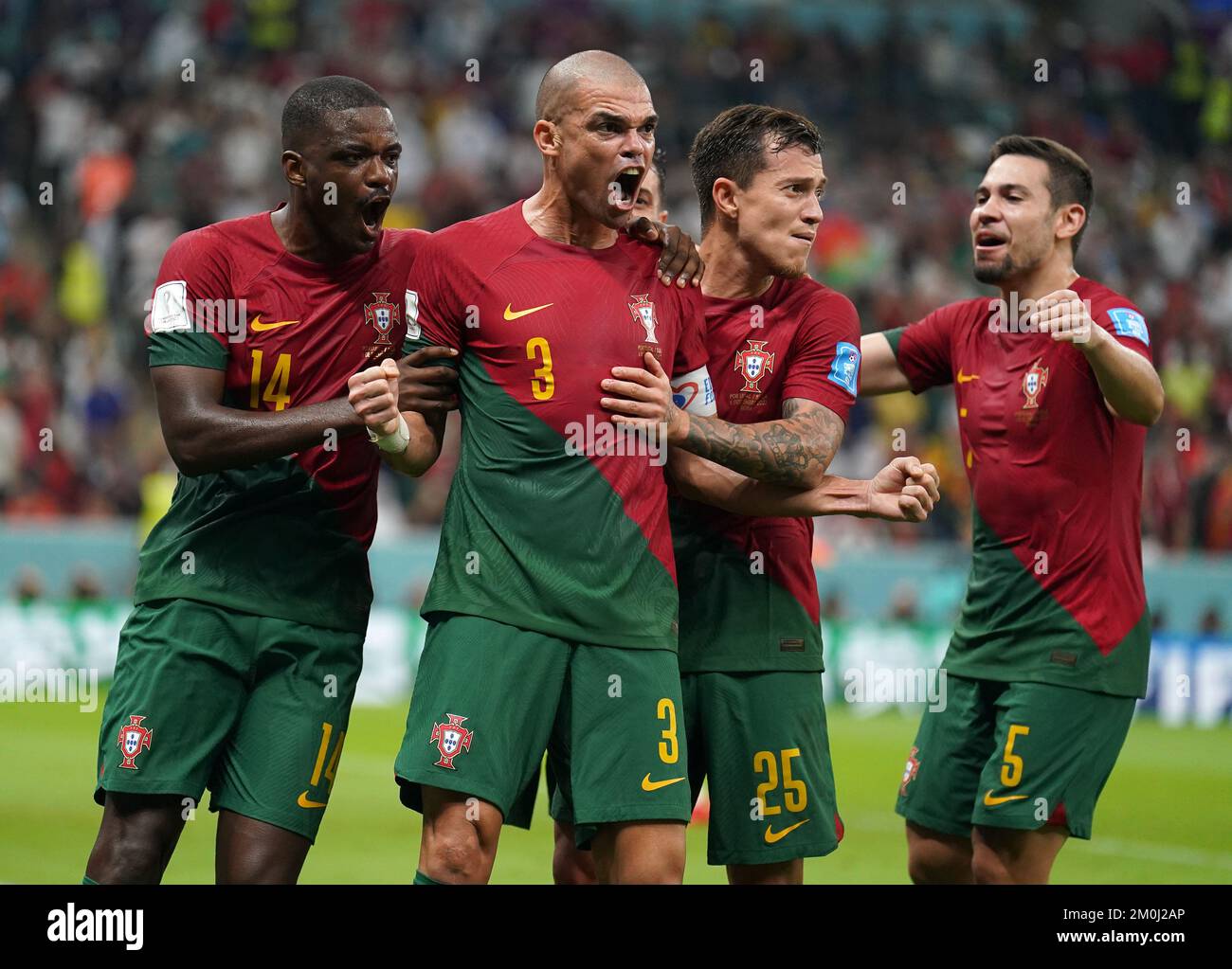 Portugal's Pepe celebrates scoring their side's second goal of the game ...