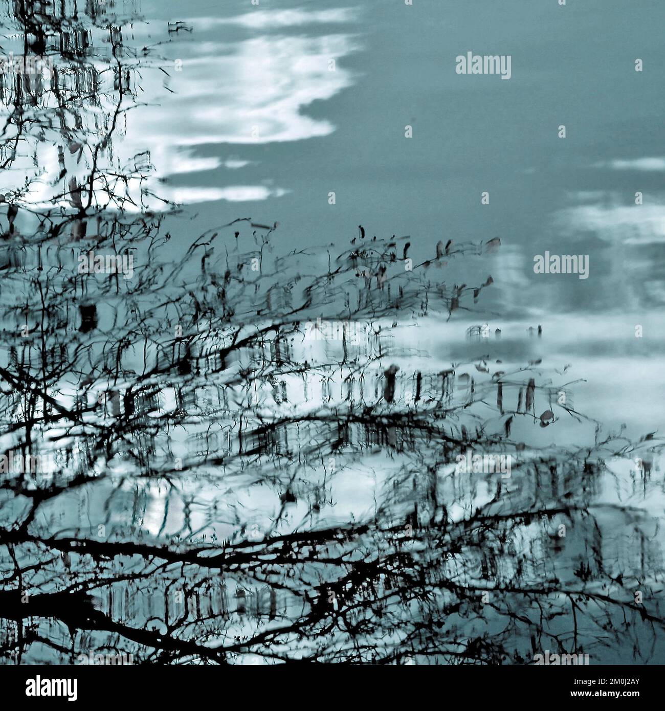 Abstract photograph, showing reflected pattern, line, shape, with a ...