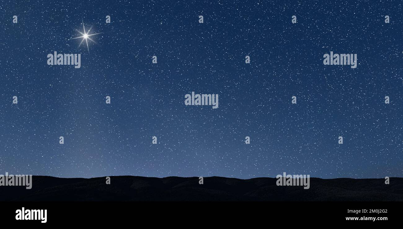 The star shines over the manger of Jesus Christ, Christmas sky, Starry ...