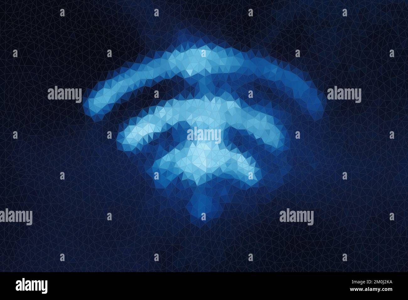 Wi-Fi symbol, Wi Fi sign, Polygonal Art Blue Background Stock Photo - Alamy