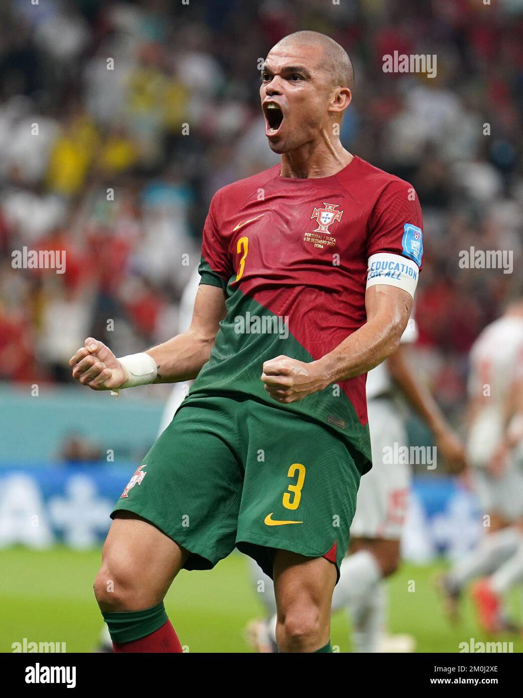 Portugal's Pepe celebrates scoring their side's second goal of the game ...