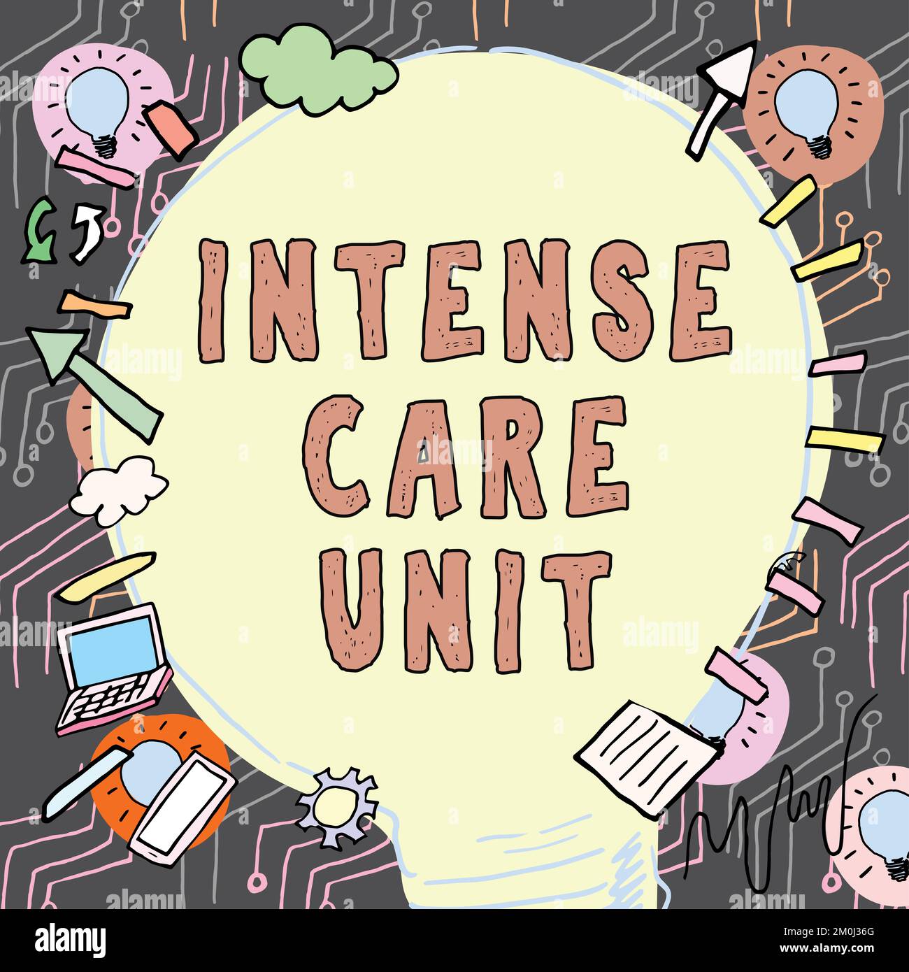Text sign showing Intense Care Unit. Conceptual photo a unit in a ...