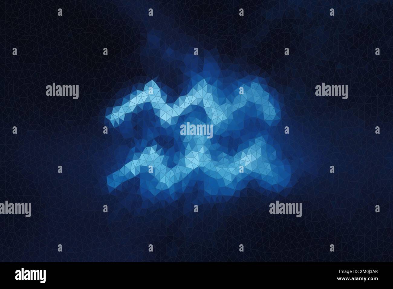 Aquarius Zodiac Sign, Polygonal Art Blue Background Stock Photo - Alamy