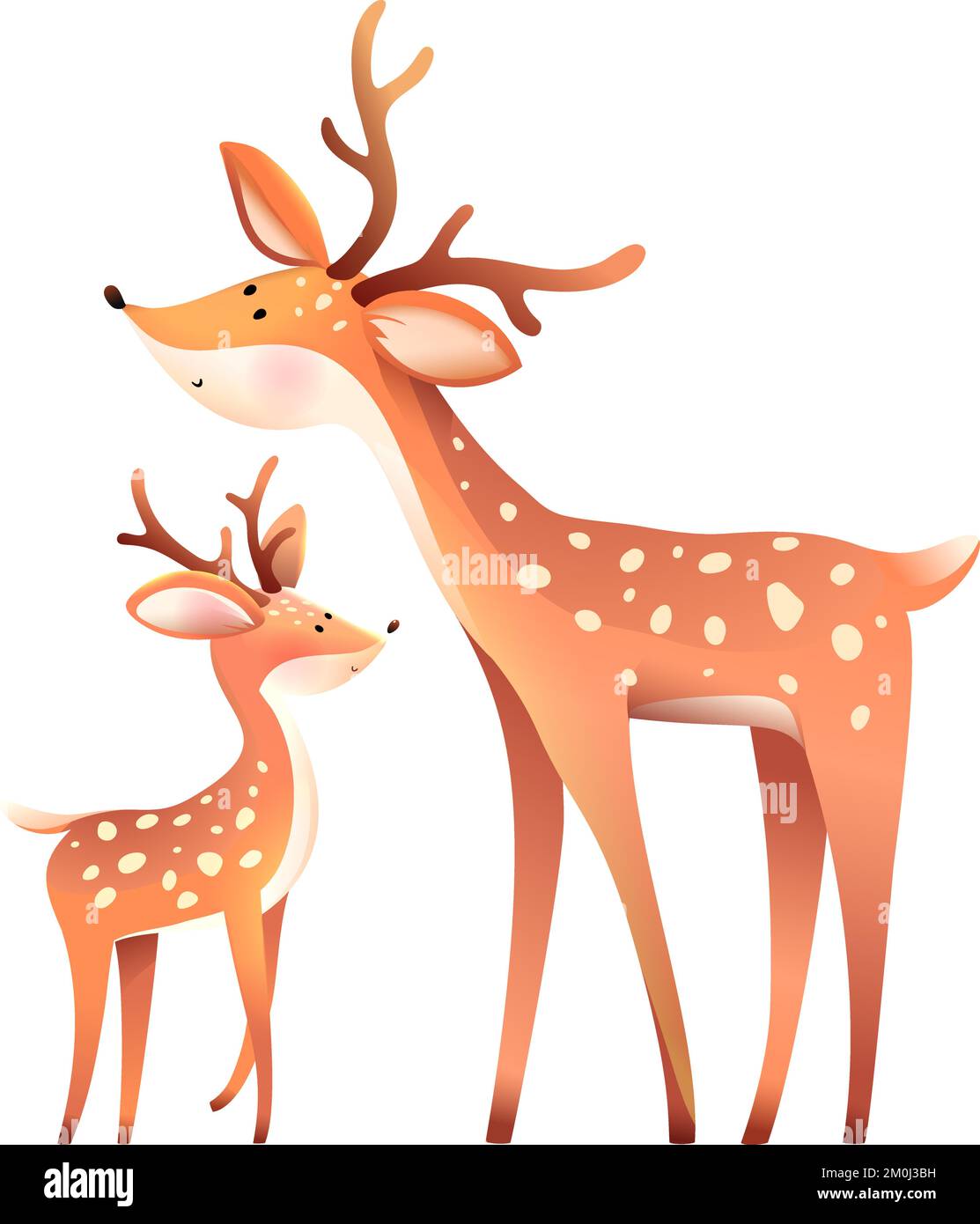 Baby deer with mother Stock Vector Images - Alamy