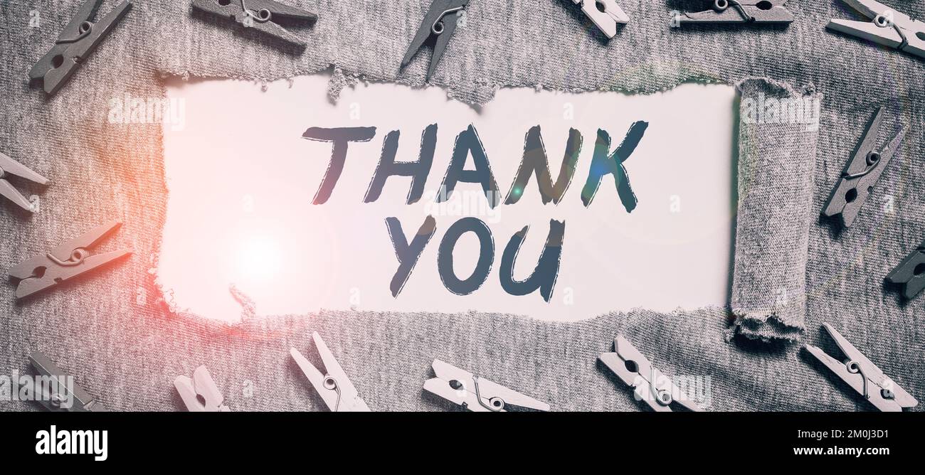 Text showing inspiration Thank You. Internet Concept replaying on ...