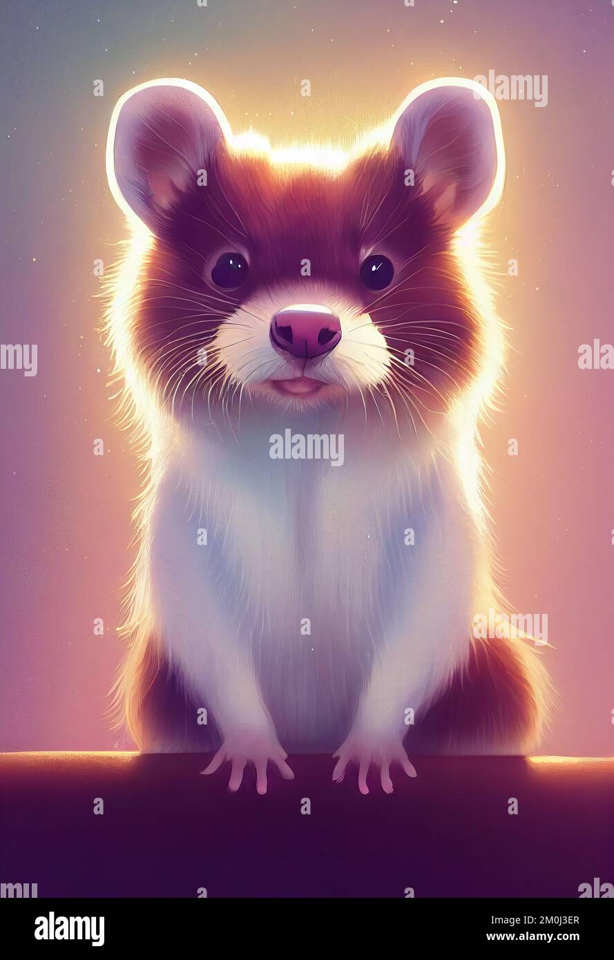 Funny adorable portrait headshot of cute ferret. North American land ...
