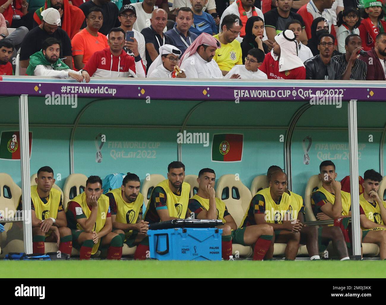 Lusail, Qatar. 6th Dec, 2022. Cristiano Ronaldo (5th L) of Portugal ...