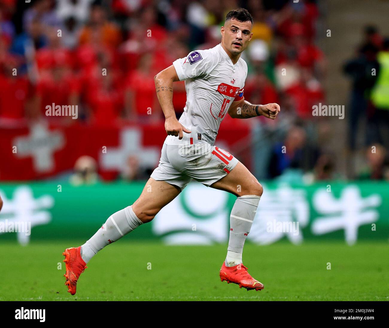 Doha, Qatar, 6th December 2022. Granit Xhaka of Switzerland during the ...