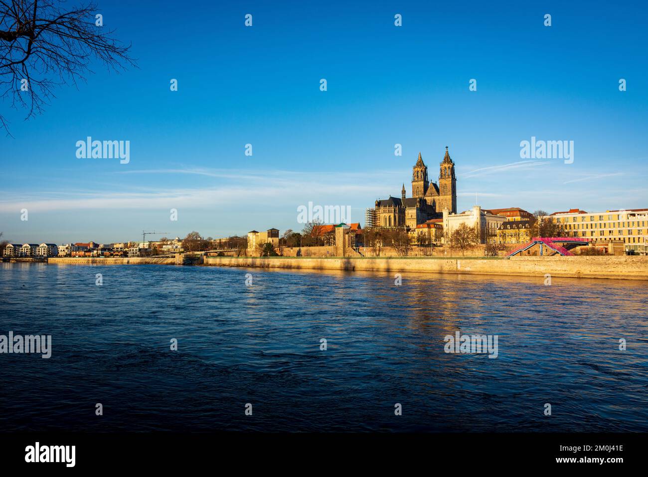 The Magdeburg Cathedral and Elbe river in Germany Stock Photo - Alamy