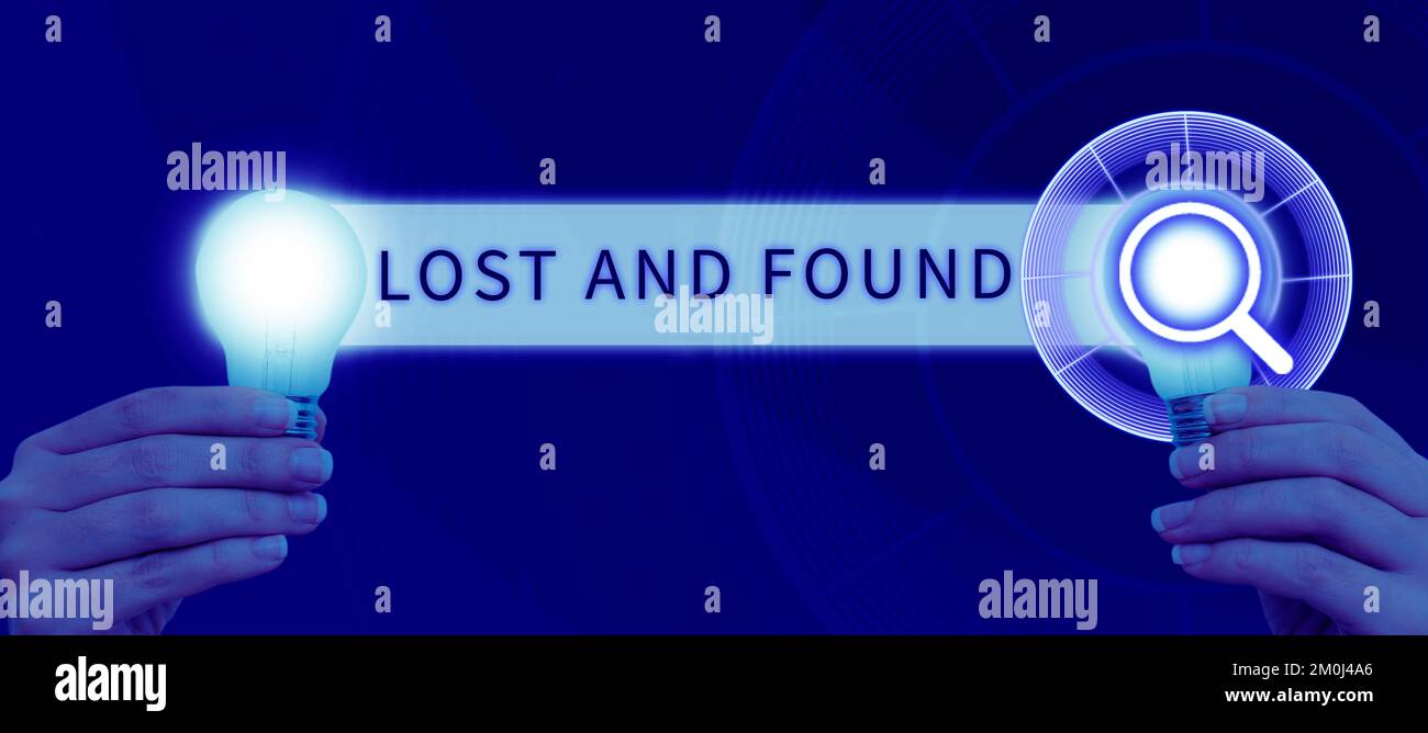 Conceptual caption Lost And Found. Word Written on Place where you can ...