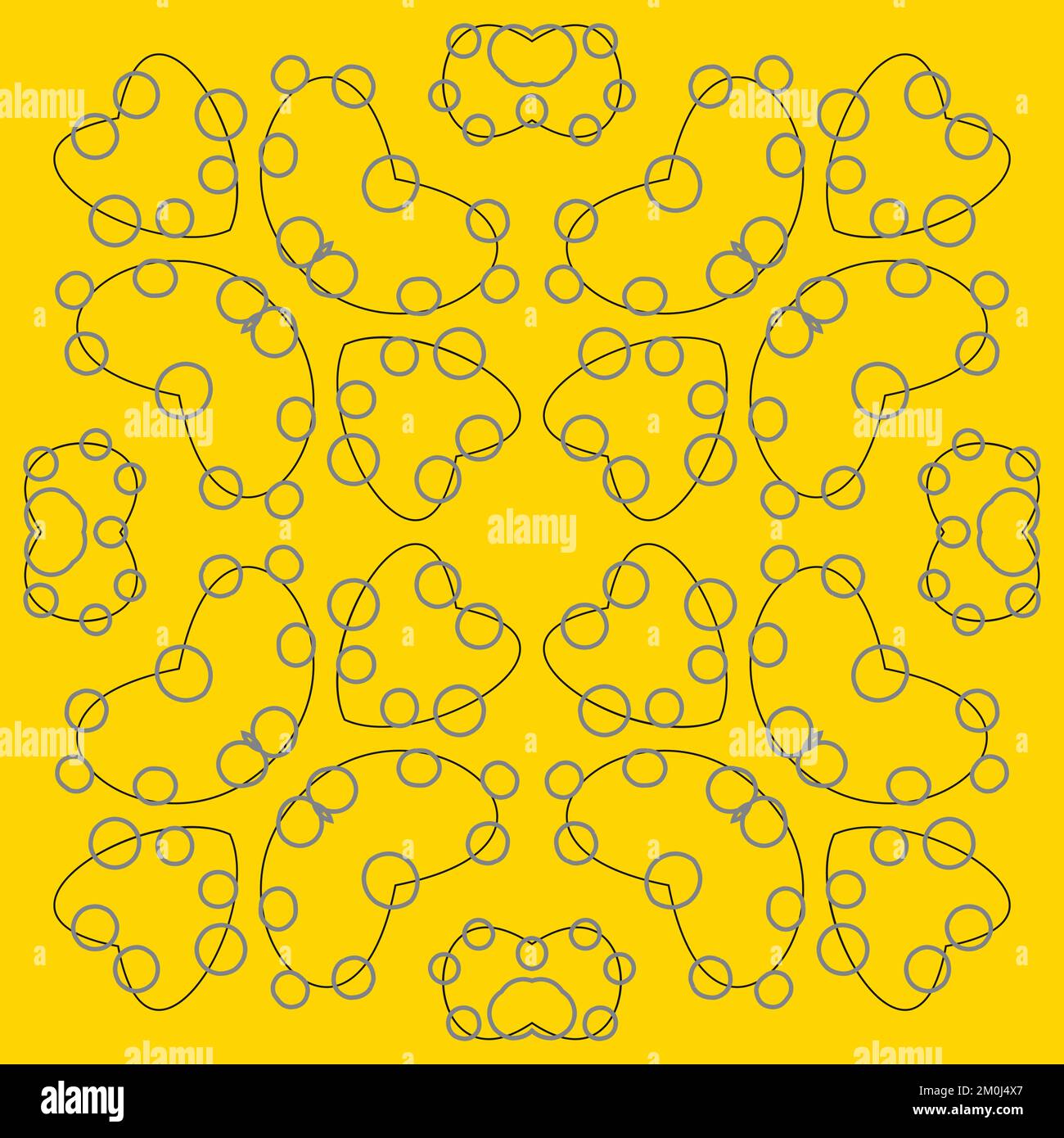 Creative yellow pattern, doodles and lines. Vector illustration Stock ...